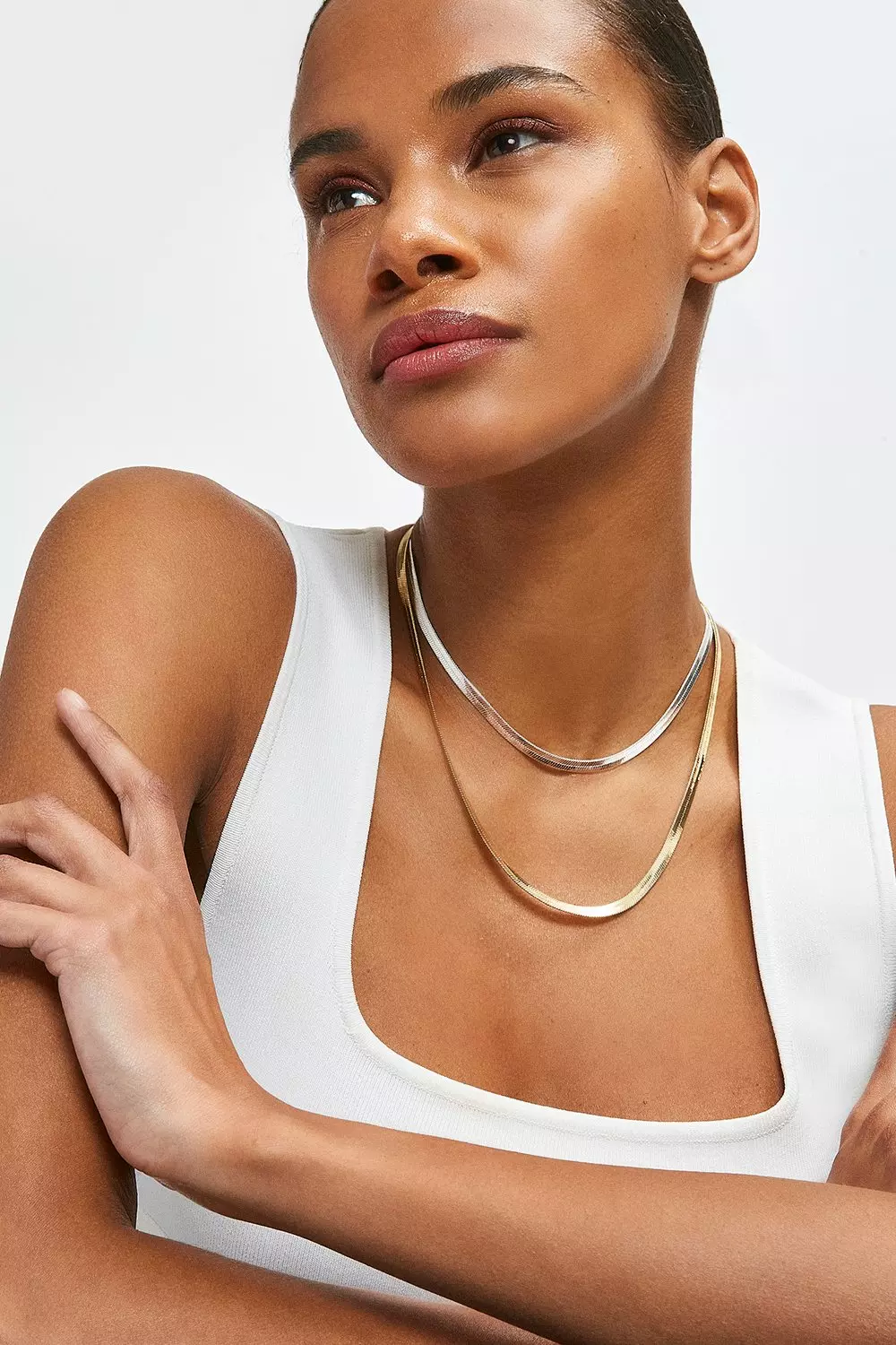 Gold And Silver Plated Layered Necklace Karen Millen