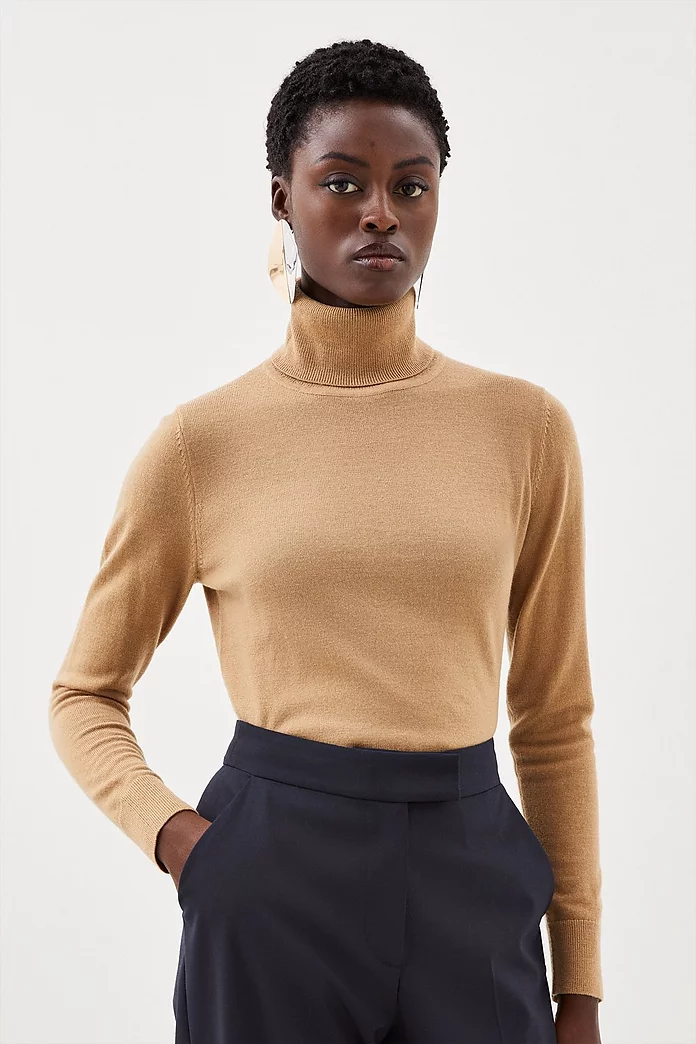 Merino Wool Turtleneck Sweater | Karen Millen Merino Wool Turtleneck Sweater | Karen Millen