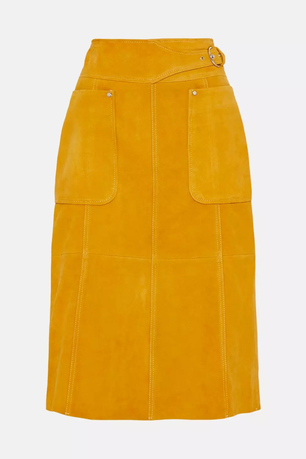 Yellow suede skirt store