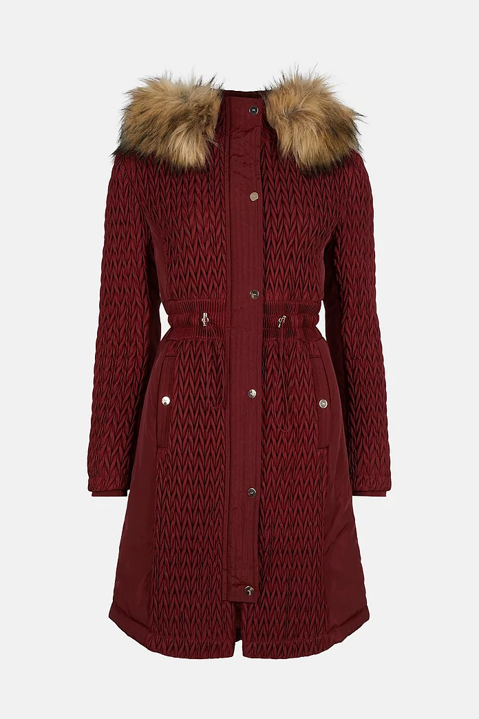 Petite Signature Quilt Long Coat | Karen Millen Petite Signature Quilt Long Coat | Karen Millen