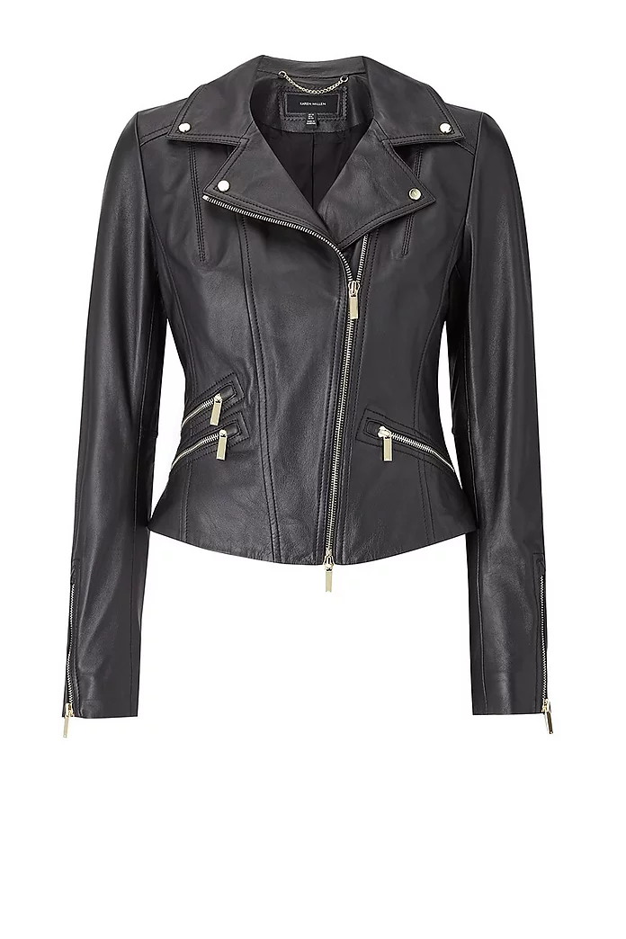 Leather Signature Biker Jacket | Karen Millen Leather Signature Biker Jacket | Karen Millen