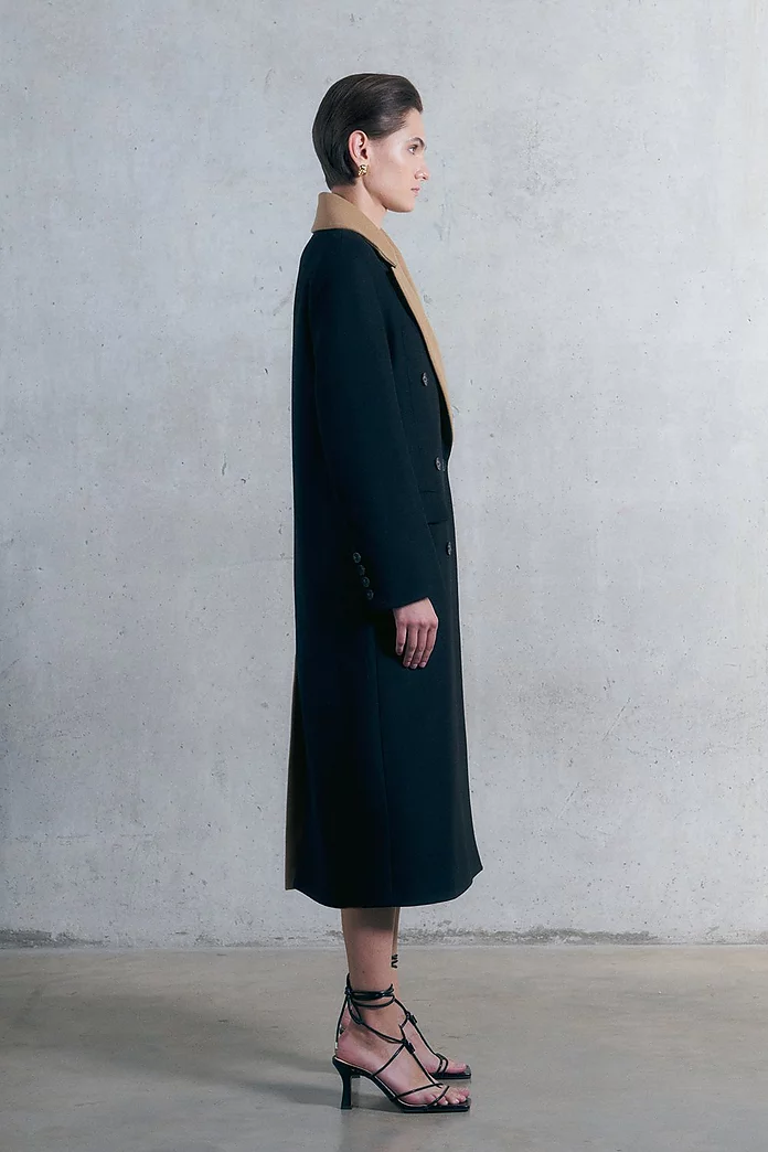 Italian Virgin Wool Color Block Strong Shoulder Anti Fit Italian Virgin Wool Color Block Strong Shoulder Anti Fit
