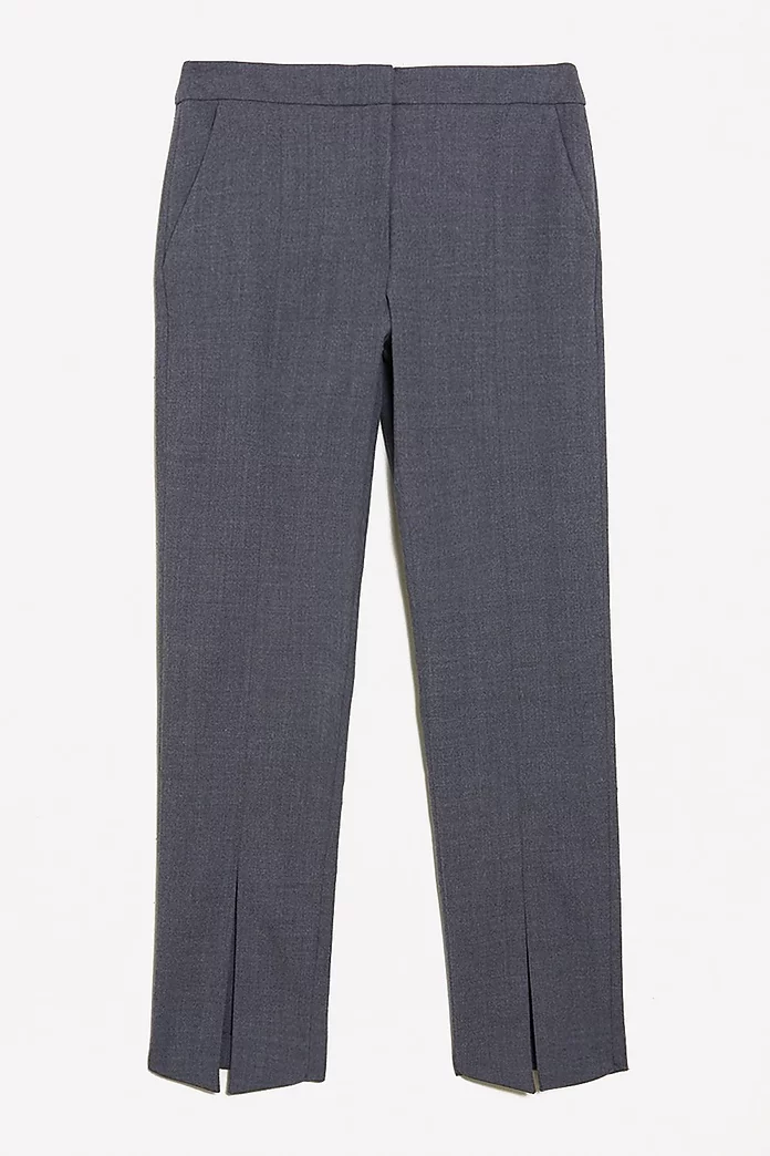 Premium Wool Flannel Split Cuff Detail Slim Leg Pants Premium Wool Flannel Split Cuff Detail Slim Leg Pants