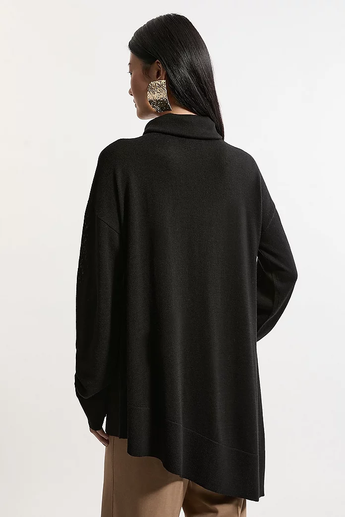 Merino Wool Asymmetric Funnel Neck Knit Jumper | Karen Millen Merino Wool Asymmetric Funnel Neck Knit Jumper | Karen Millen