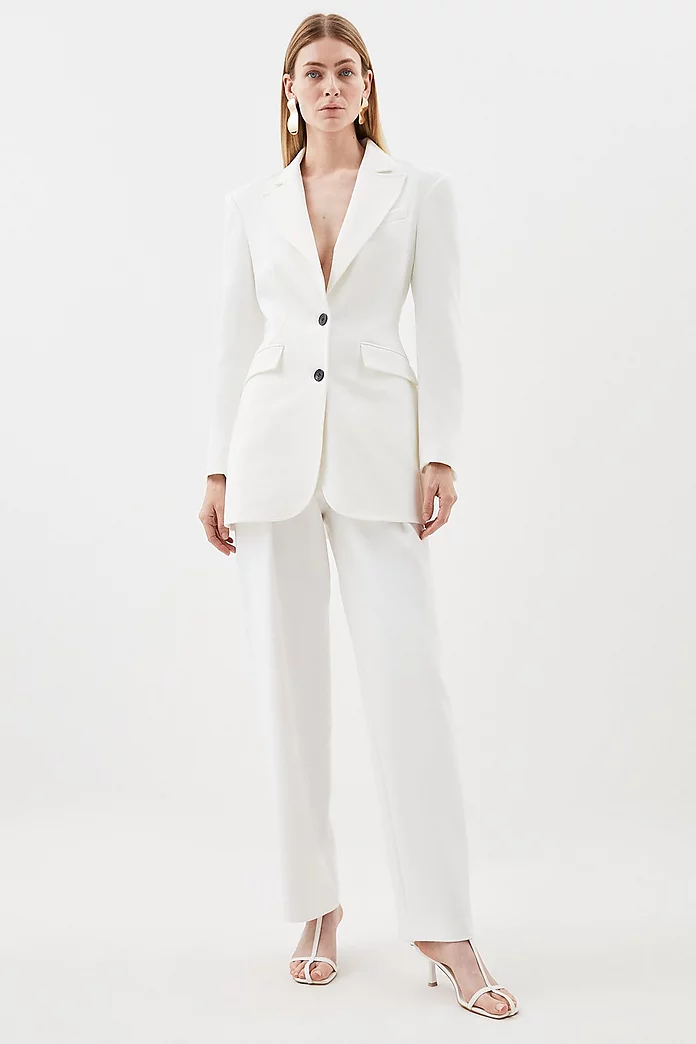 Clean Tailored Long Line Blazer | Karen Millen Clean Tailored Long Line Blazer | Karen Millen