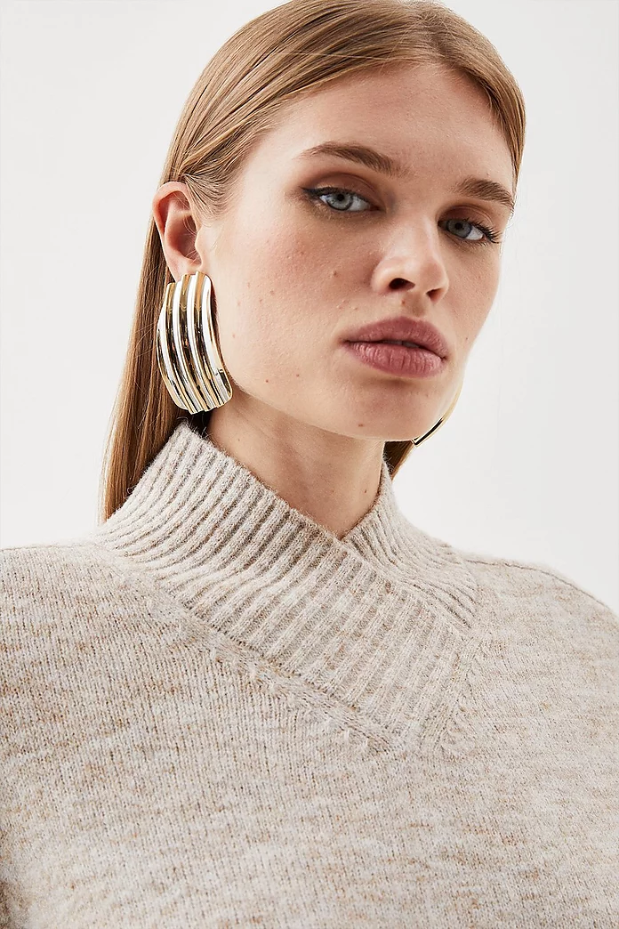Wool Blend Cosy V Neck Knit Sweater | Karen Millen Wool Blend Cosy V Neck Knit Sweater | Karen Millen