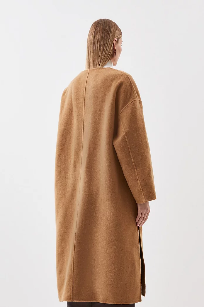 Tailored Double Faced Wool Scarf Neck Midi Coat | Karen Millen Tailored Double Faced Wool Scarf Neck Midi Coat | Karen Millen