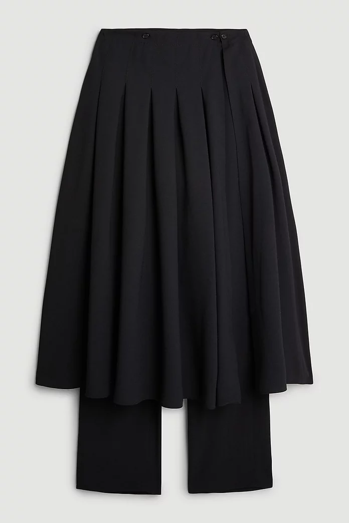 Tailored Crepe Detachable Layered Skirt Detail Pants | Karen Tailored Crepe Detachable Layered Skirt Detail Pants | Karen