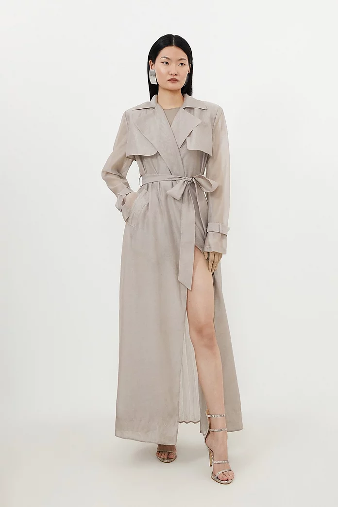 Woven Organdie Trench Coat | Karen Millen Woven Organdie Trench Coat | Karen Millen