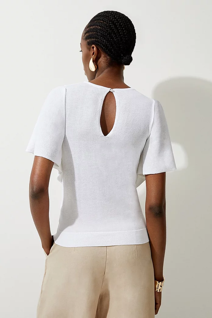 Lightweight Viscose Blend Summer Knit Angel Sleeve Top Lightweight Viscose Blend Summer Knit Angel Sleeve Top
