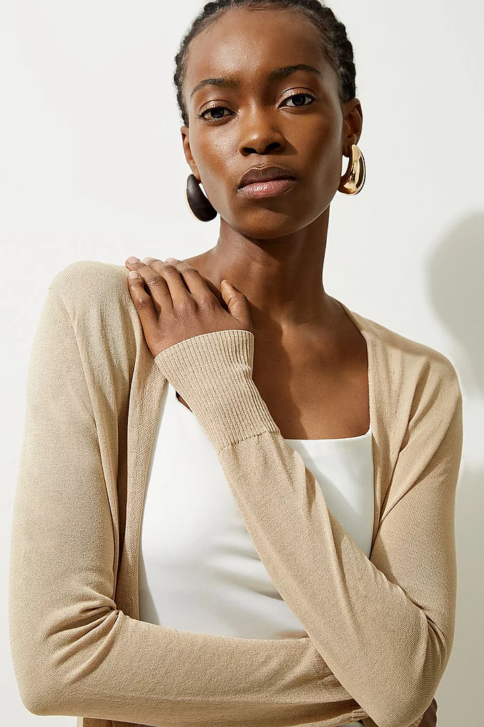 Lightweight Viscose Blend Summer Knit Edge Cardigan | Karen Lightweight Viscose Blend Summer Knit Edge Cardigan | Karen