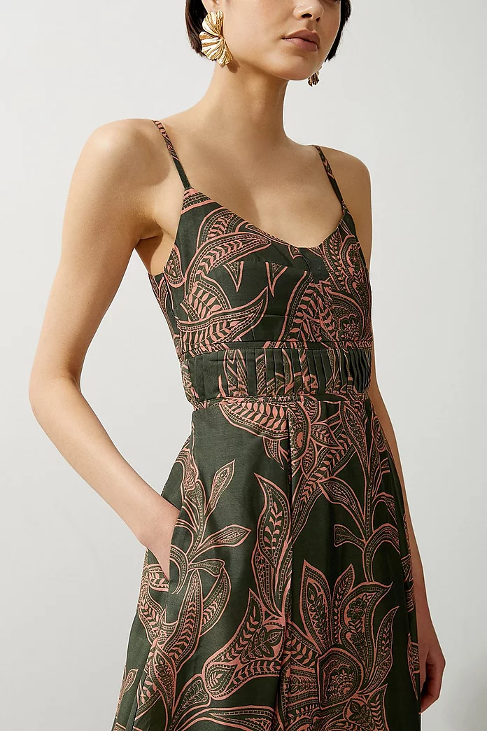 Batik Print Cotton Voile Strappy Woven Maxi Dress | Karen Millen Batik Print Cotton Voile Strappy Woven Maxi Dress | Karen Millen