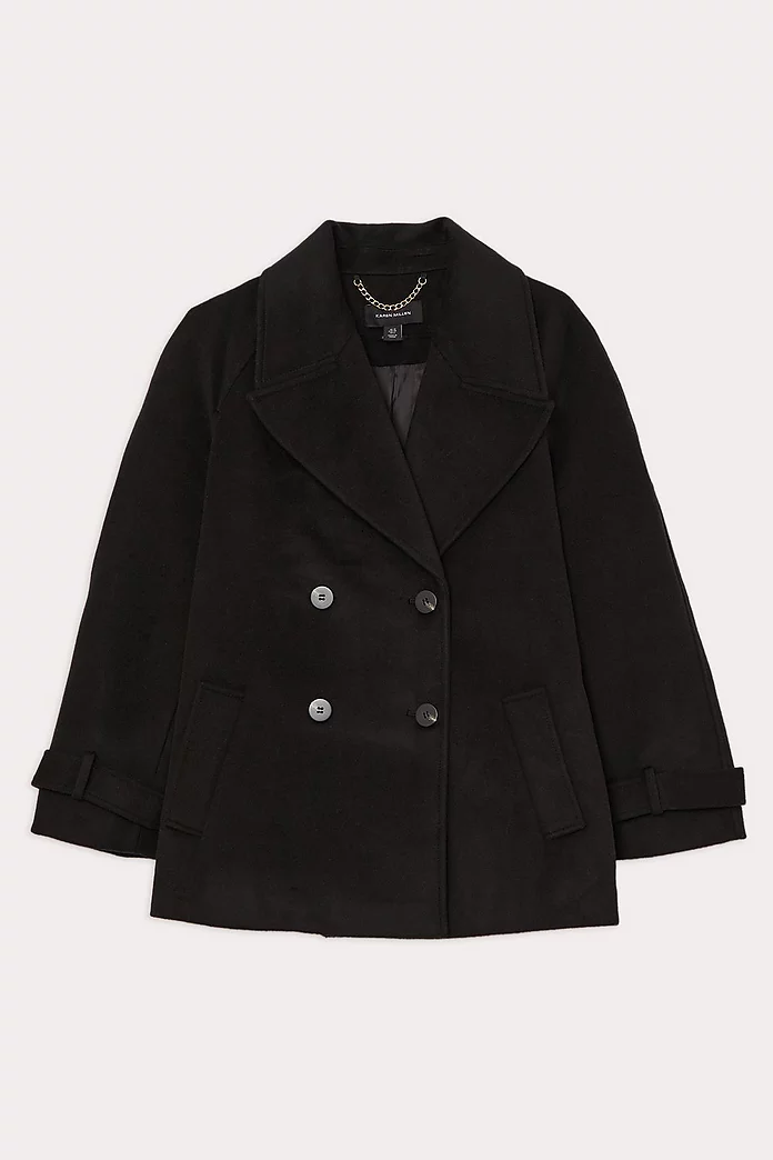 Petite Tailored Wool Blend Double Breasted Pea Coat | Karen Petite Tailored Wool Blend Double Breasted Pea Coat | Karen