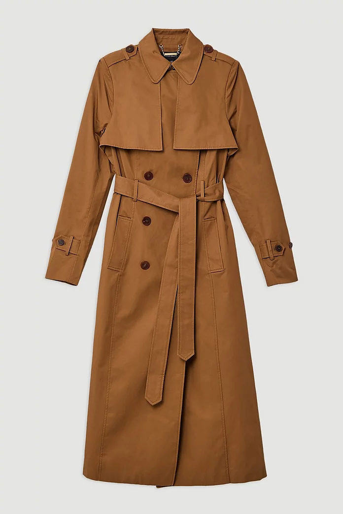 Tailored Wrap Storm Flap Belted Longline Trench Coat | Karen Tailored Wrap Storm Flap Belted Longline Trench Coat | Karen
