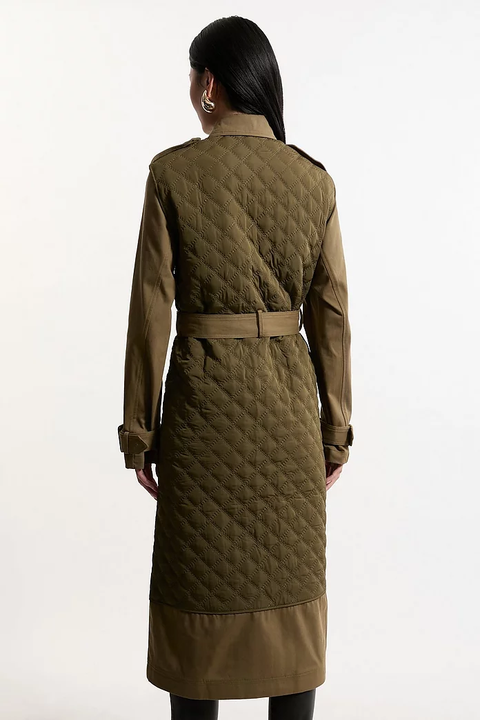 Quilted Panel Trench Coat | Karen Millen Quilted Panel Trench Coat | Karen Millen
