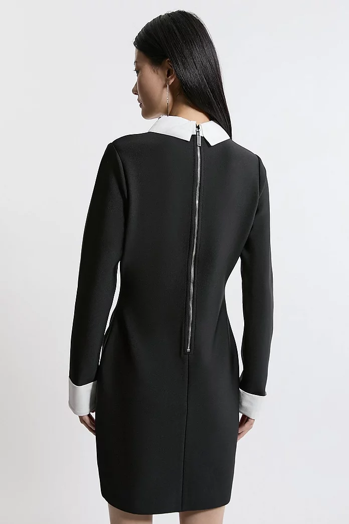 Figure Form Bandage Embellished Collar Knit Mini Dress Figure Form Bandage Embellished Collar Knit Mini Dress
