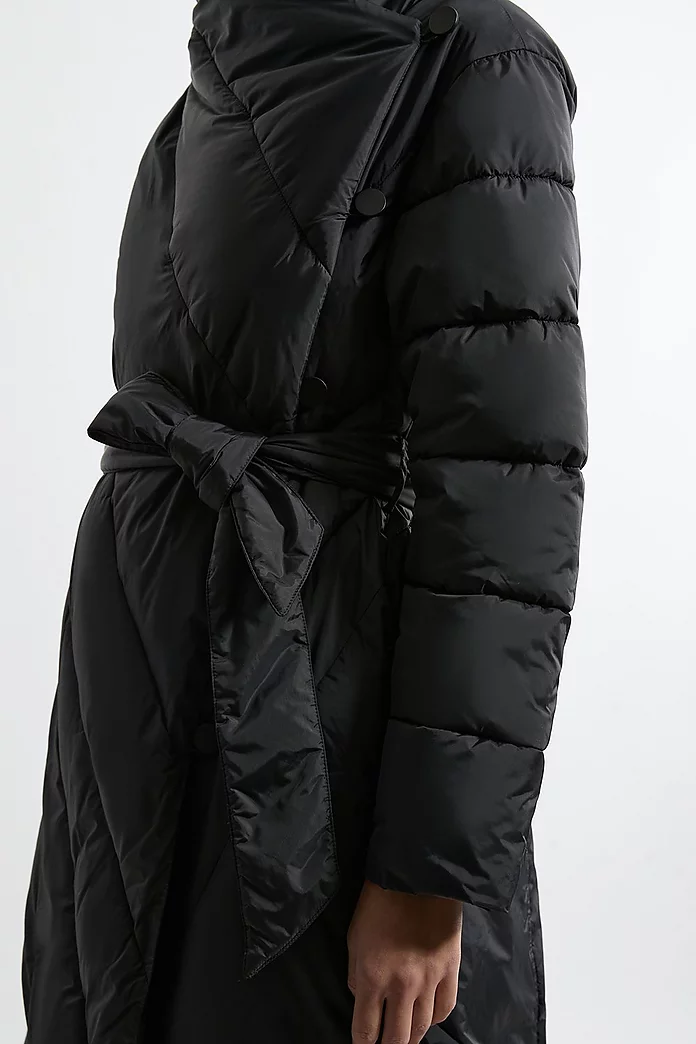Quilted Padded Wrap Collar Coat | Karen Millen Quilted Padded Wrap Collar Coat | Karen Millen