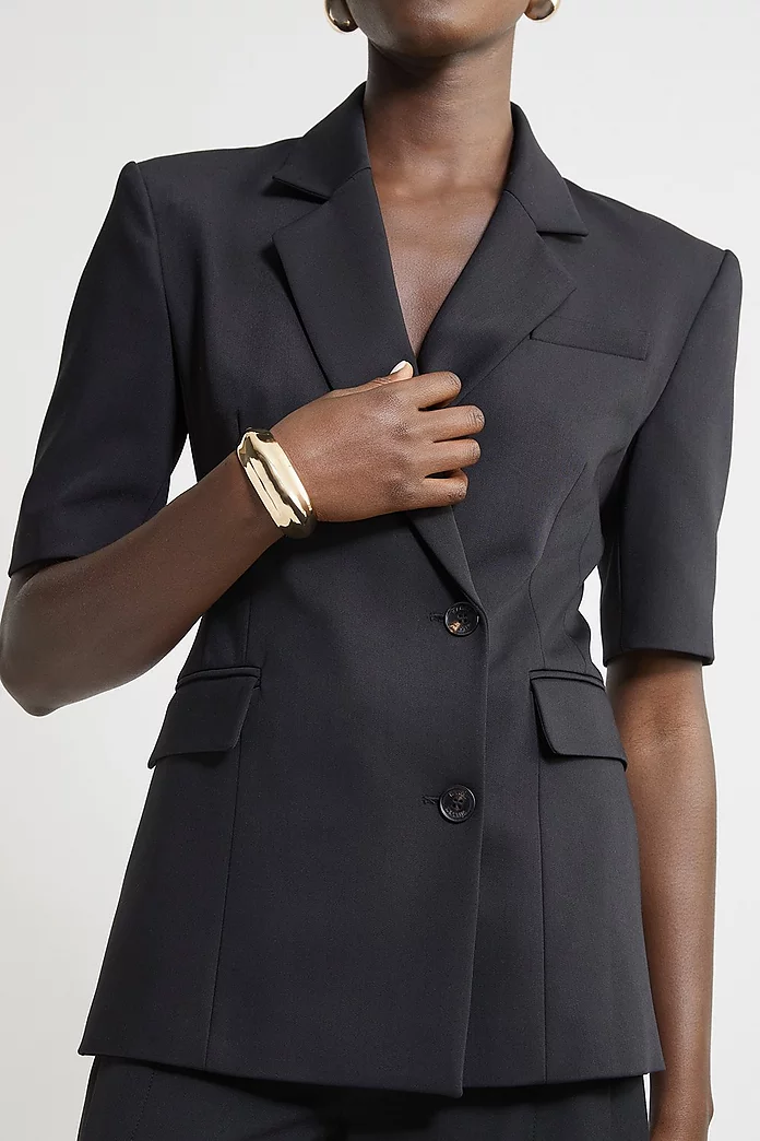 Tall Tailored Short Sleeve Blazer Jacket | Karen Millen Tall Tailored Short Sleeve Blazer Jacket | Karen Millen