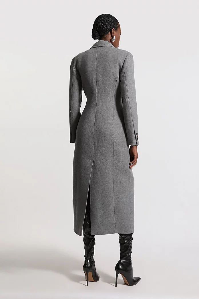 Italian Wool Mix Tailored Fitted Maxi Coat | Karen Millen Italian Wool Mix Tailored Fitted Maxi Coat | Karen Millen