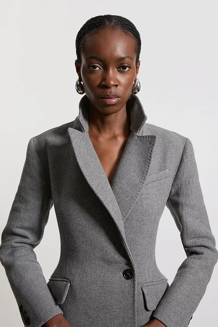 Italian Wool Mix Tailored Fitted Maxi Coat | Karen Millen Italian Wool Mix Tailored Fitted Maxi Coat | Karen Millen