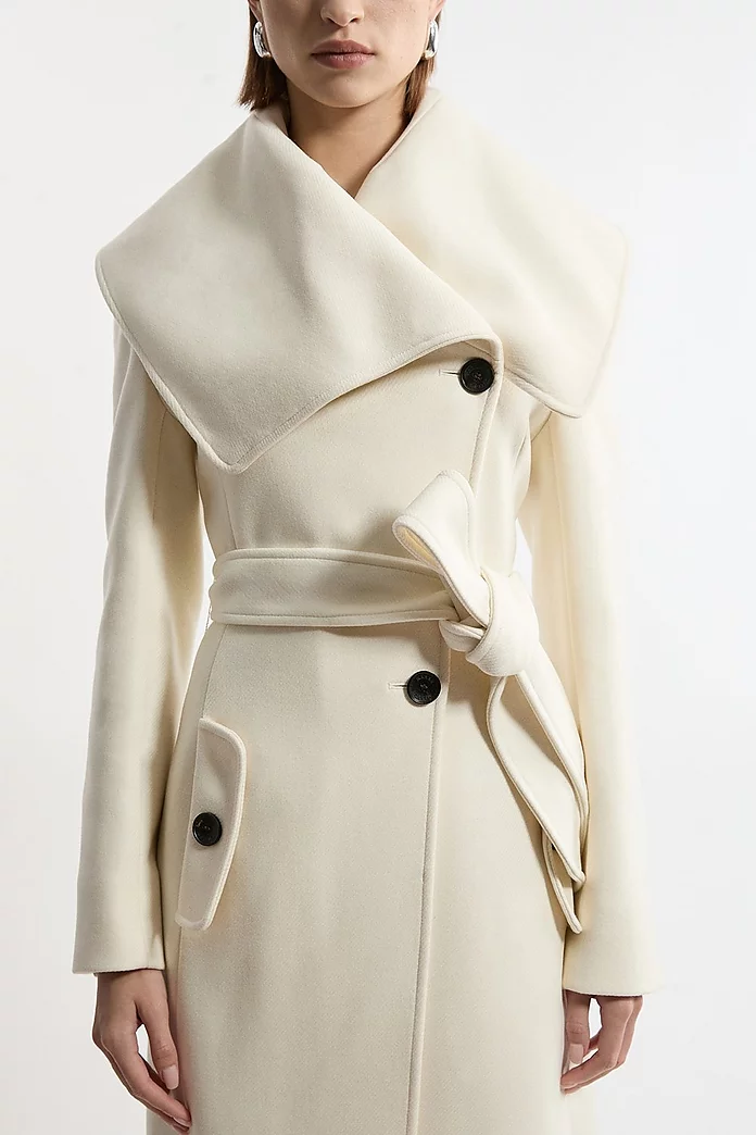 Premium Italian Manteco Wool Oversize Collar Full Skirted Premium Italian Manteco Wool Oversize Collar Full Skirted