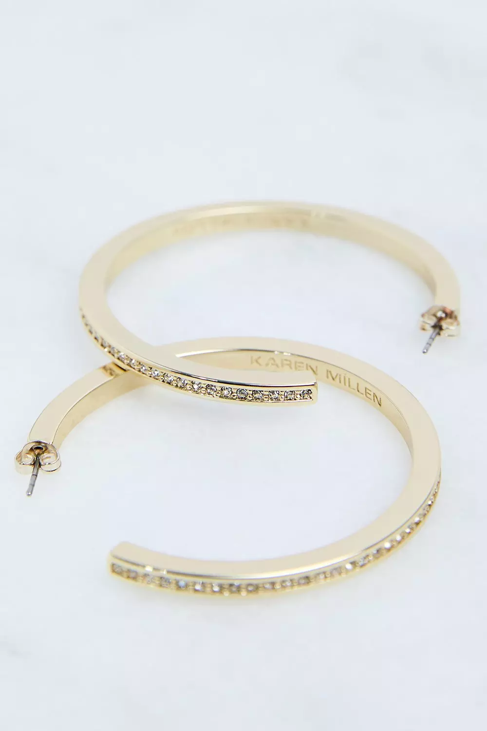 Hand Set European Crystal Large Hoop Earrings Karen Millen
