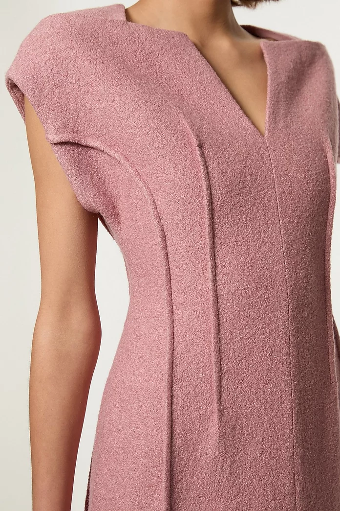 Textured Wool Blend Darted Tailored Midi Dress | Karen Millen Textured Wool Blend Darted Tailored Midi Dress | Karen Millen